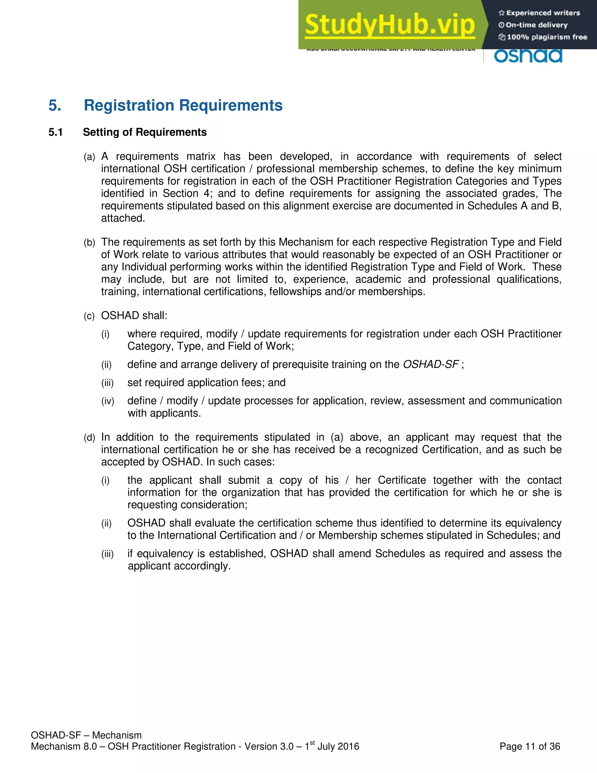 Abu Dhabi Occupational Safety And Health System Framework (OSHAD-SF ...