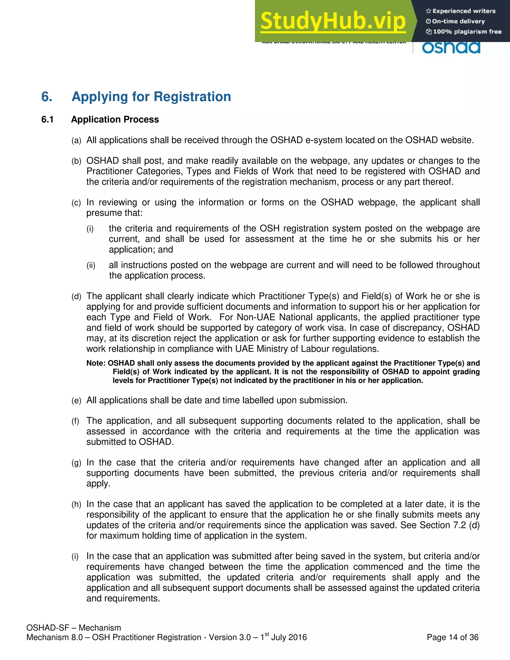 Abu Dhabi Occupational Safety And Health System Framework (OSHAD-SF ...