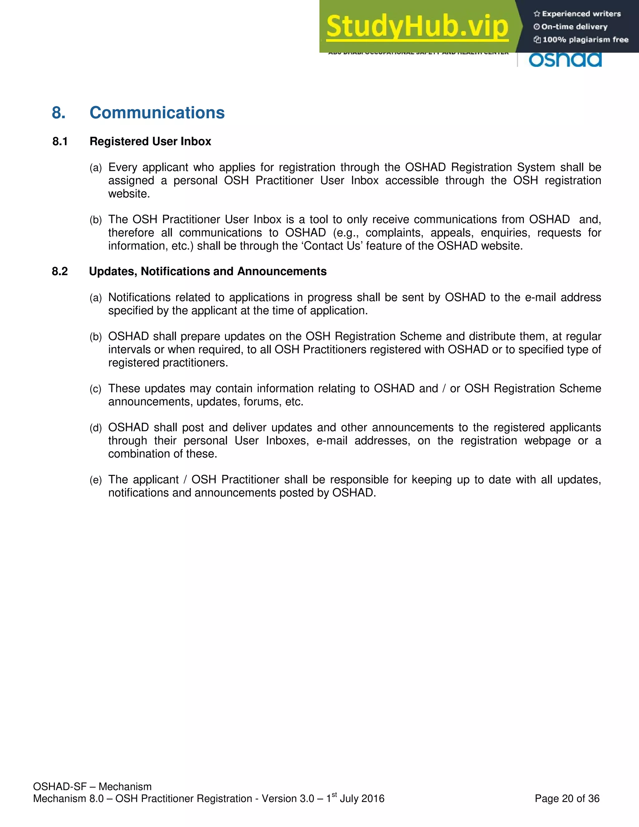 Abu Dhabi Occupational Safety And Health System Framework (OSHAD-SF ...