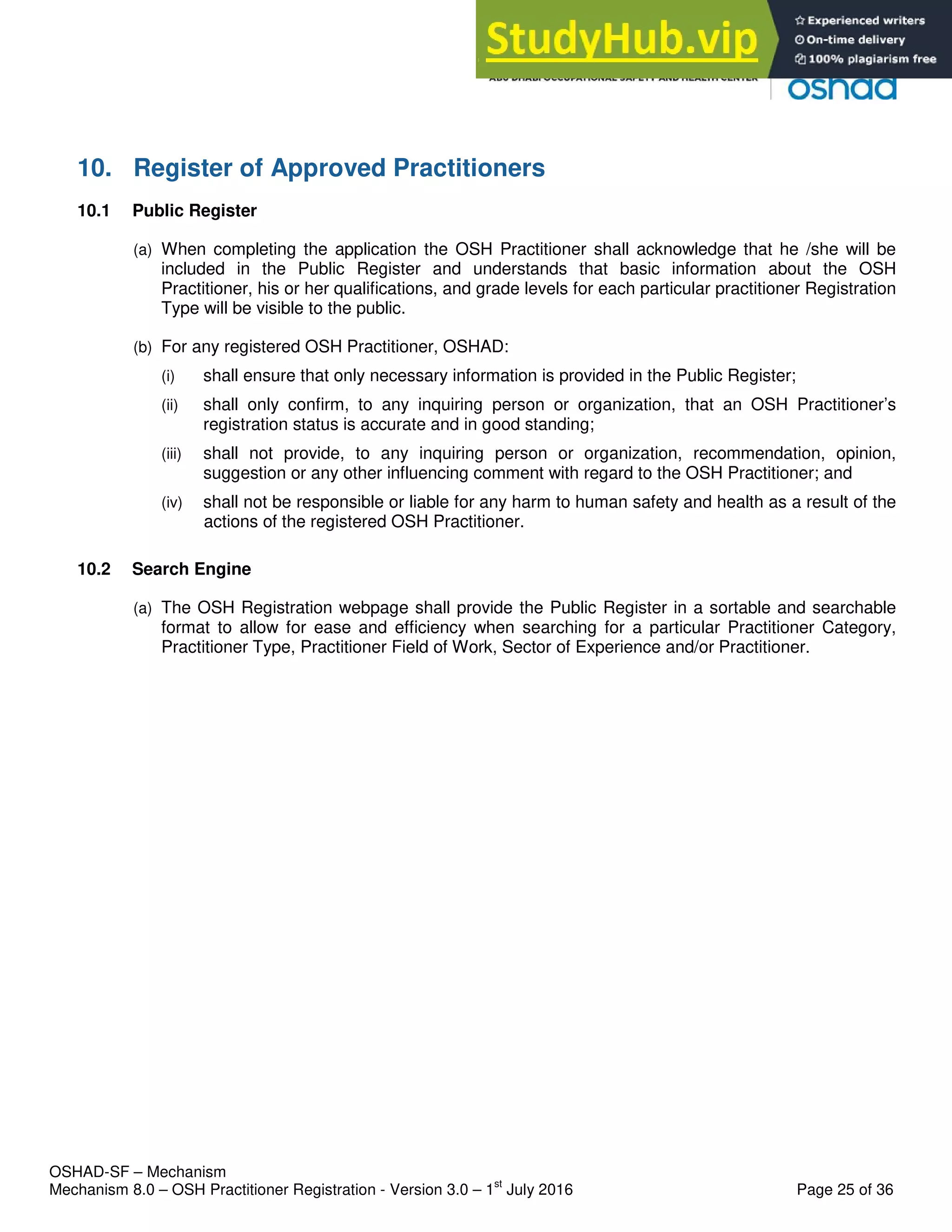 Abu Dhabi Occupational Safety And Health System Framework (OSHAD-SF ...