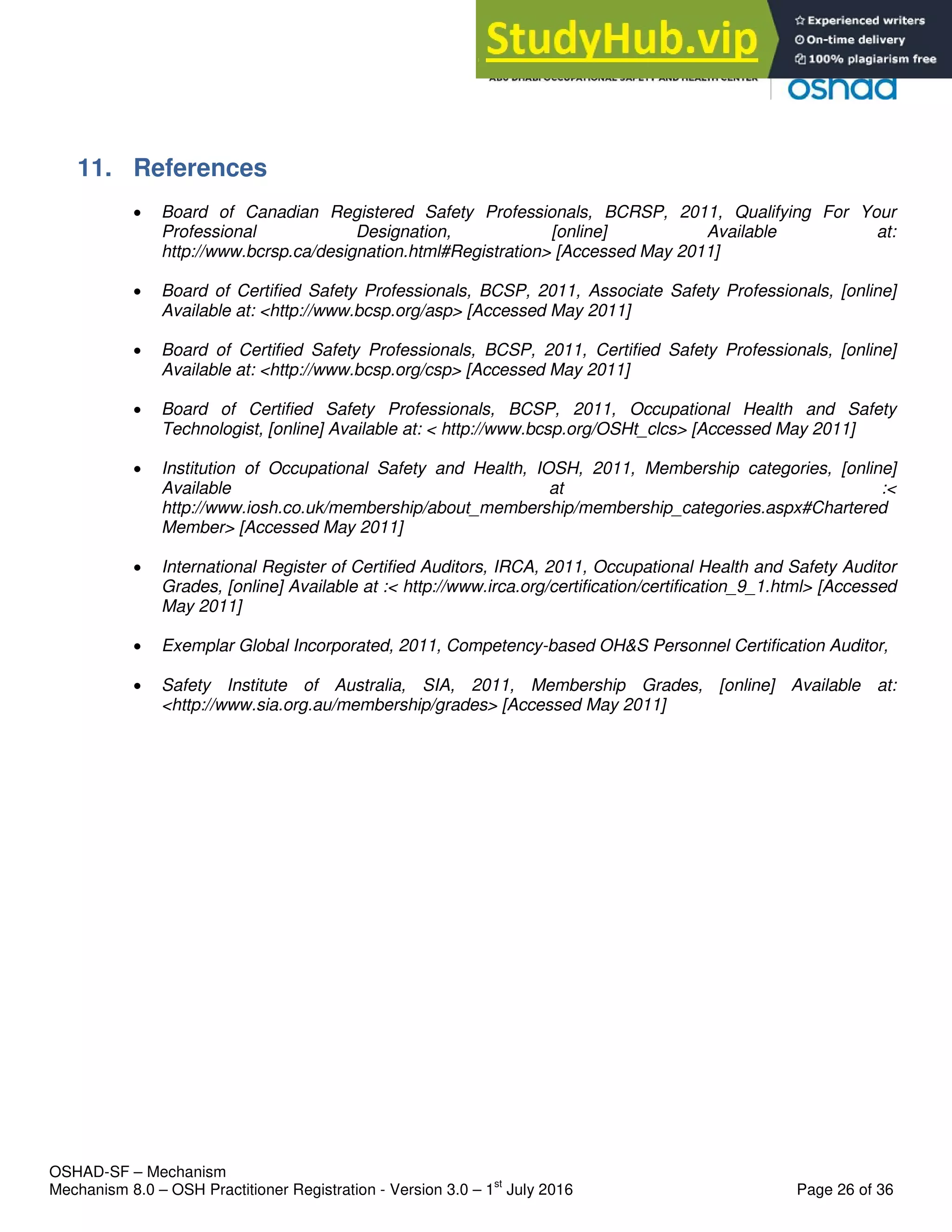 Abu Dhabi Occupational Safety And Health System Framework (OSHAD-SF ...