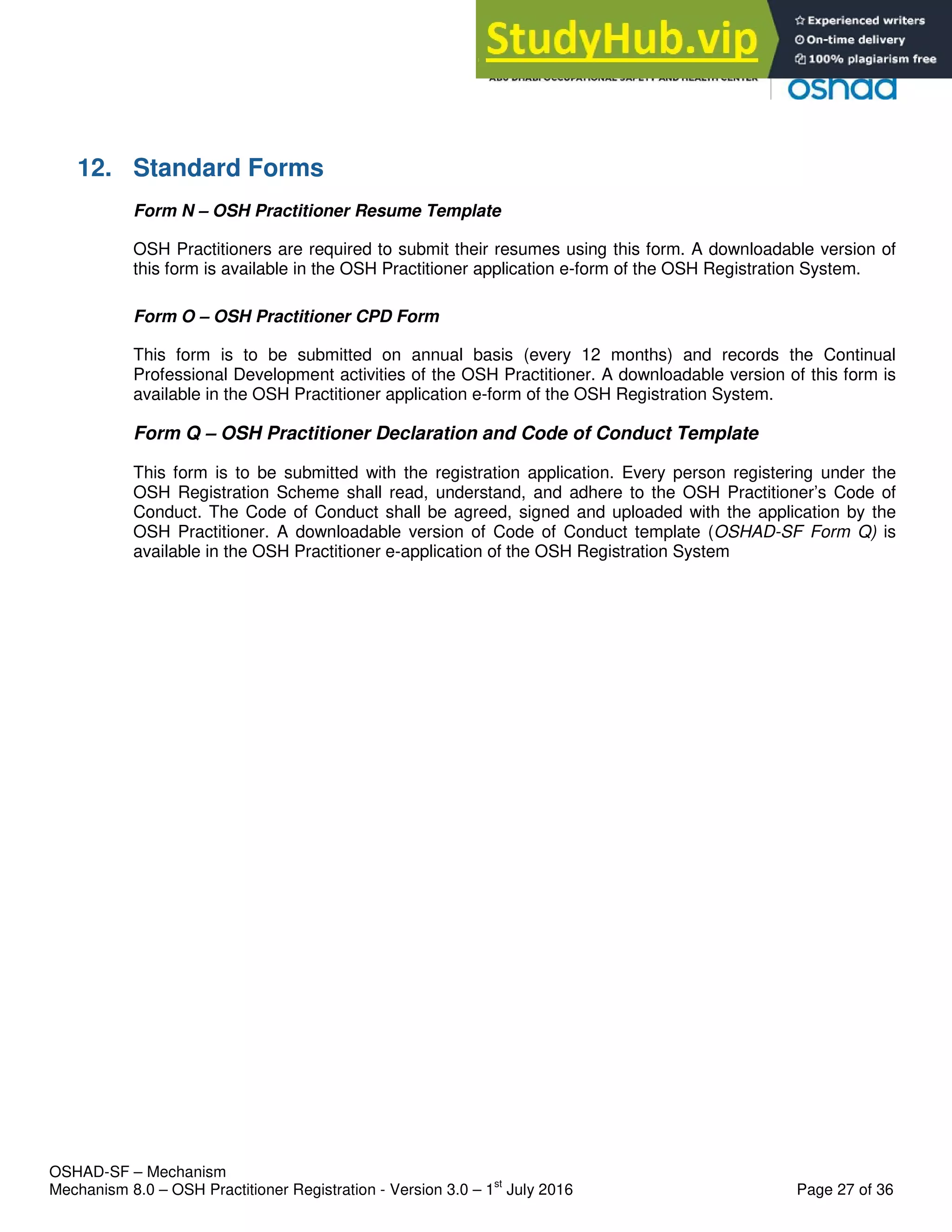 Abu Dhabi Occupational Safety And Health System Framework (OSHAD-SF ...