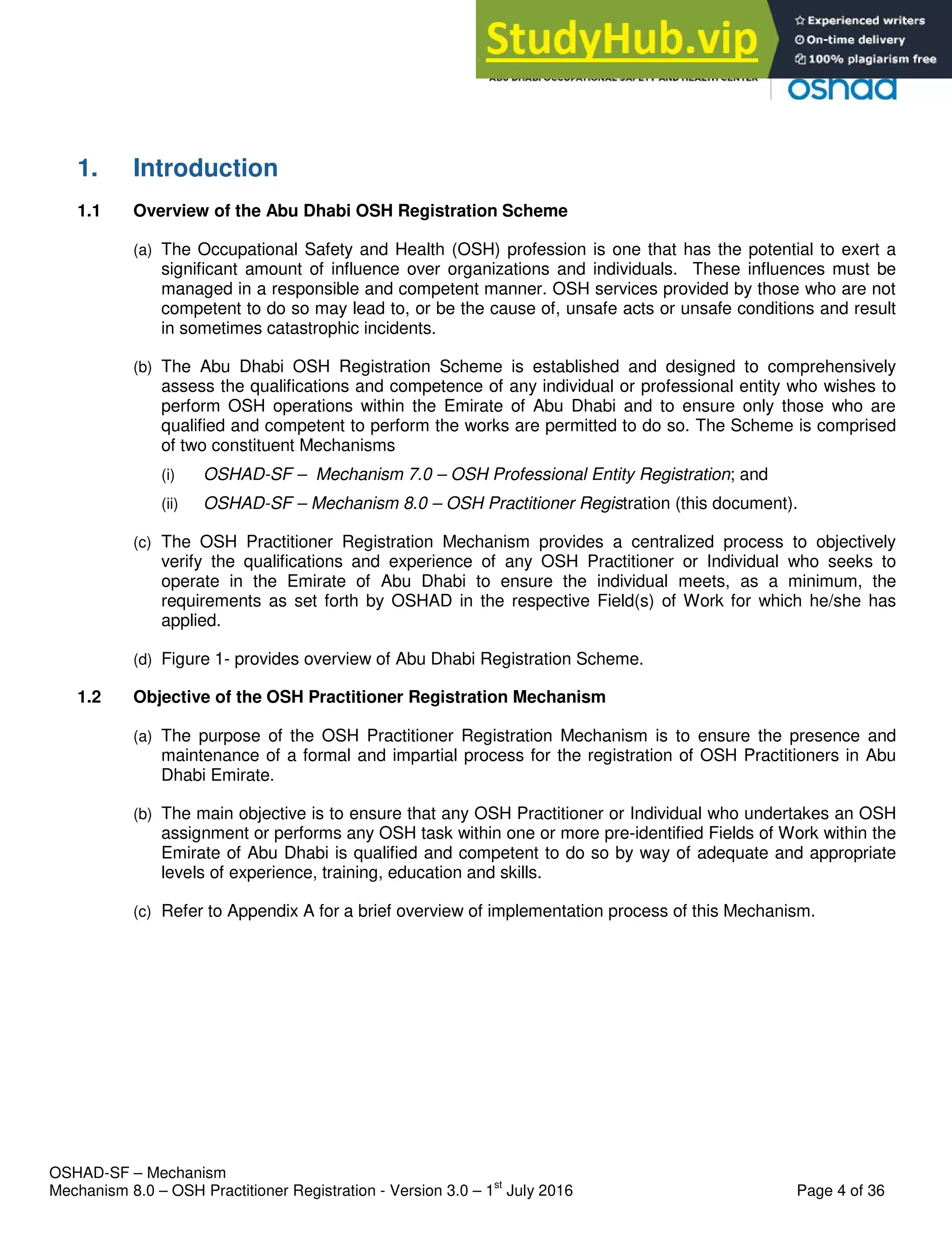 Abu Dhabi Occupational Safety And Health System Framework (OSHAD-SF ...