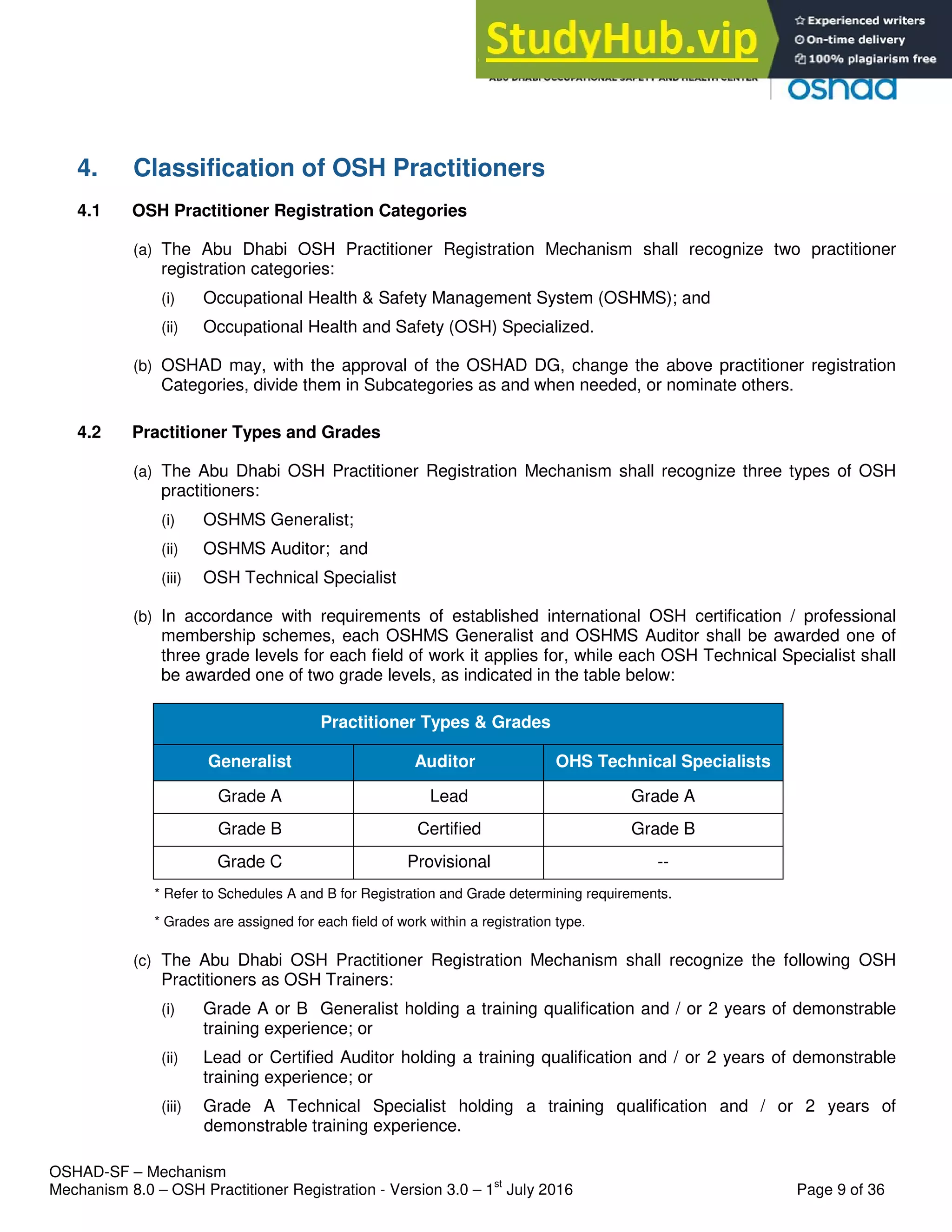 Abu Dhabi Occupational Safety And Health System Framework (OSHAD-SF ...