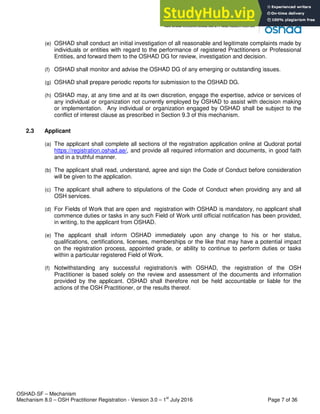 Abu Dhabi Occupational Safety And Health System Framework (OSHAD-SF) Mechanisms Mechanism 8.0 ...