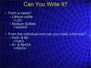 Ionic Naming | PPT