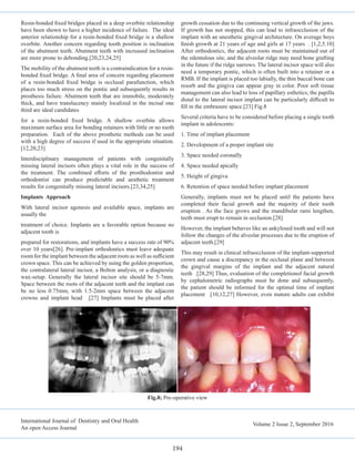 Congenitally Missing Lateral Incisors; Orthodontic, Restorative, and ...