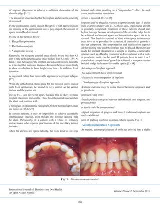 Congenitally Missing Lateral Incisors; Orthodontic, Restorative, and ...