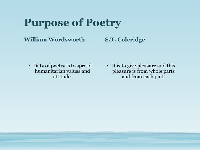 Wordsworth and Coleridge comparison in Poetry concept | PPTX | Poetry ...