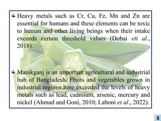 Determination of heavy metal concentration in vegetables from Manikganj ...
