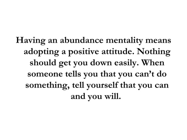 Abundance Mentality: 5 Simple Steps Towards Prosperity | PPT
