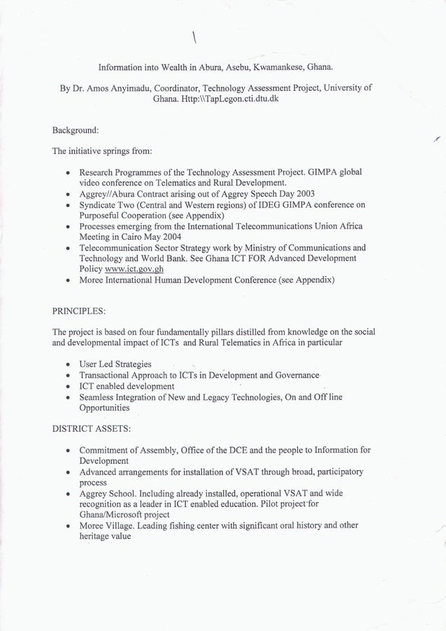 A Weightless Economy Approach to Abura, Asebu, Kwamankese | PDF