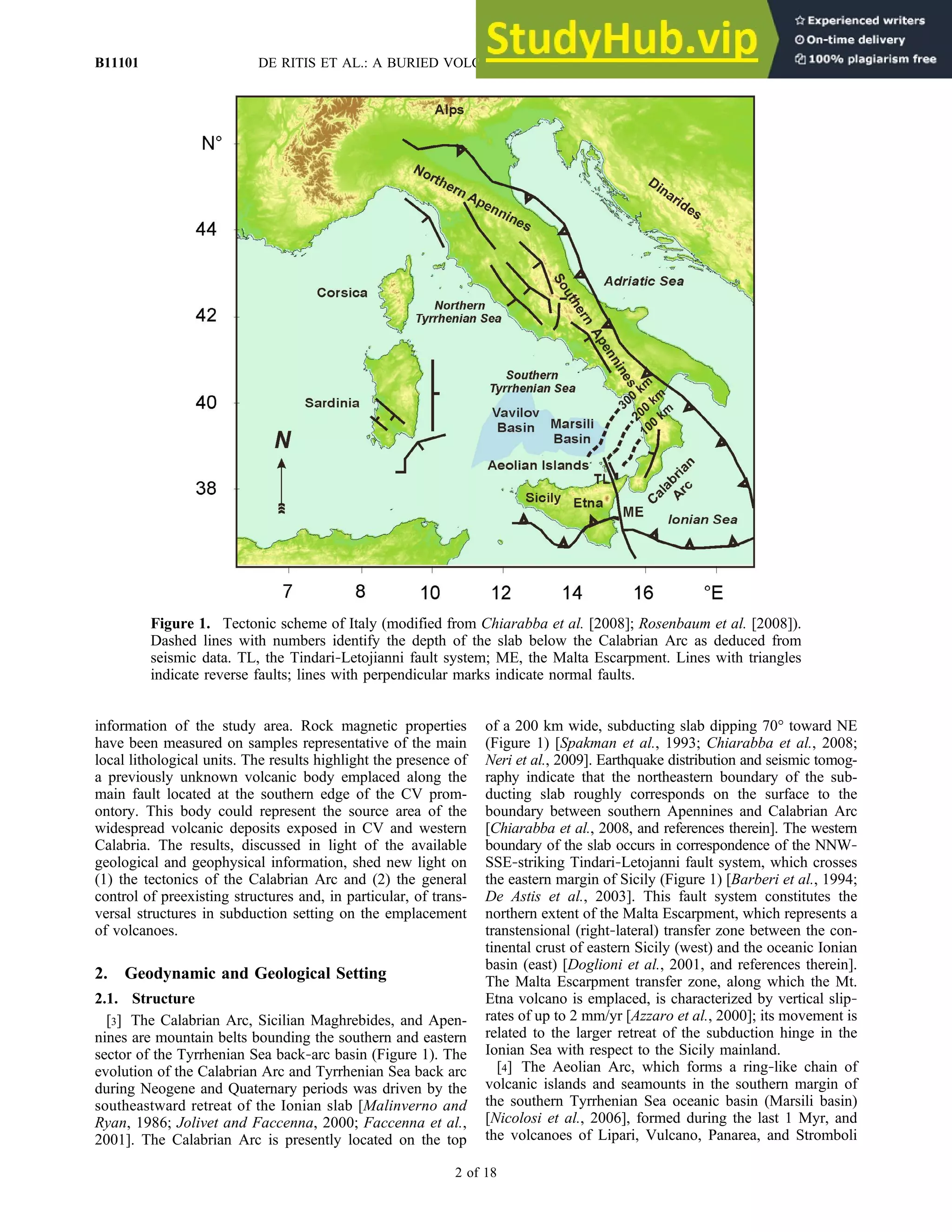 A Buried Volcano In The Calabrian Arc (Italy) Revealed By High ...