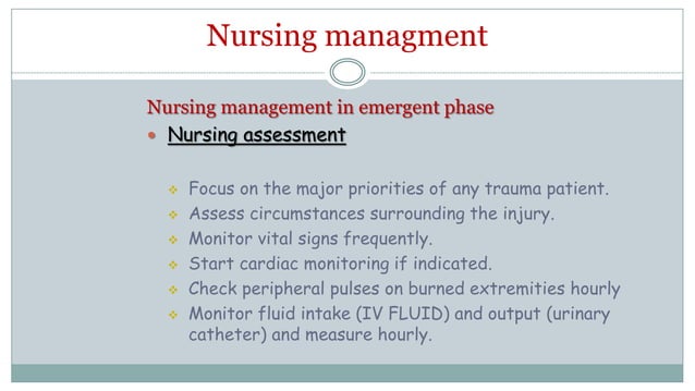 Nursing management of burn patient | PPTX