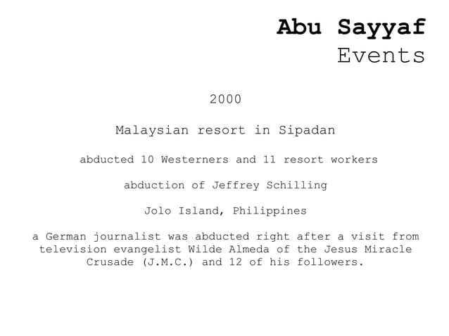 Abu Sayyaf Presentation | ODP