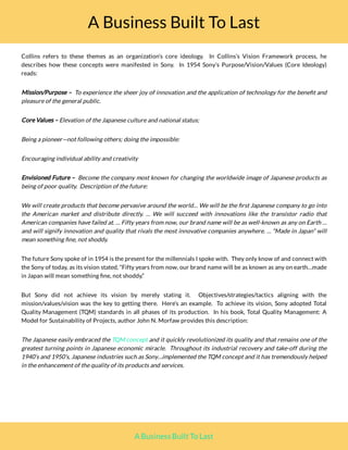 A Business Built To Last: A Case Study of Sony | PDF