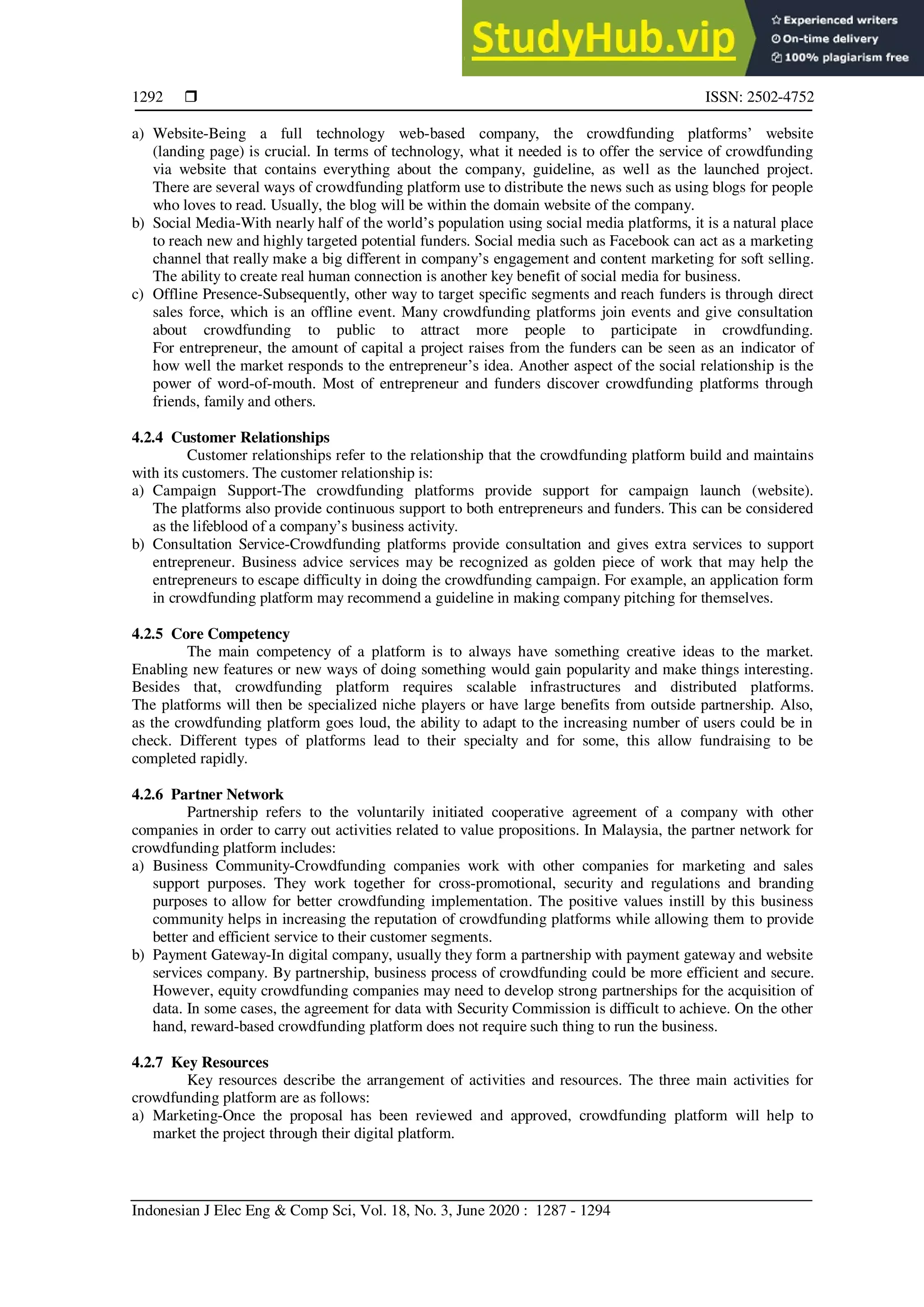 A Business Model Canvas For Crowdfunding Platform Case Study Of ...