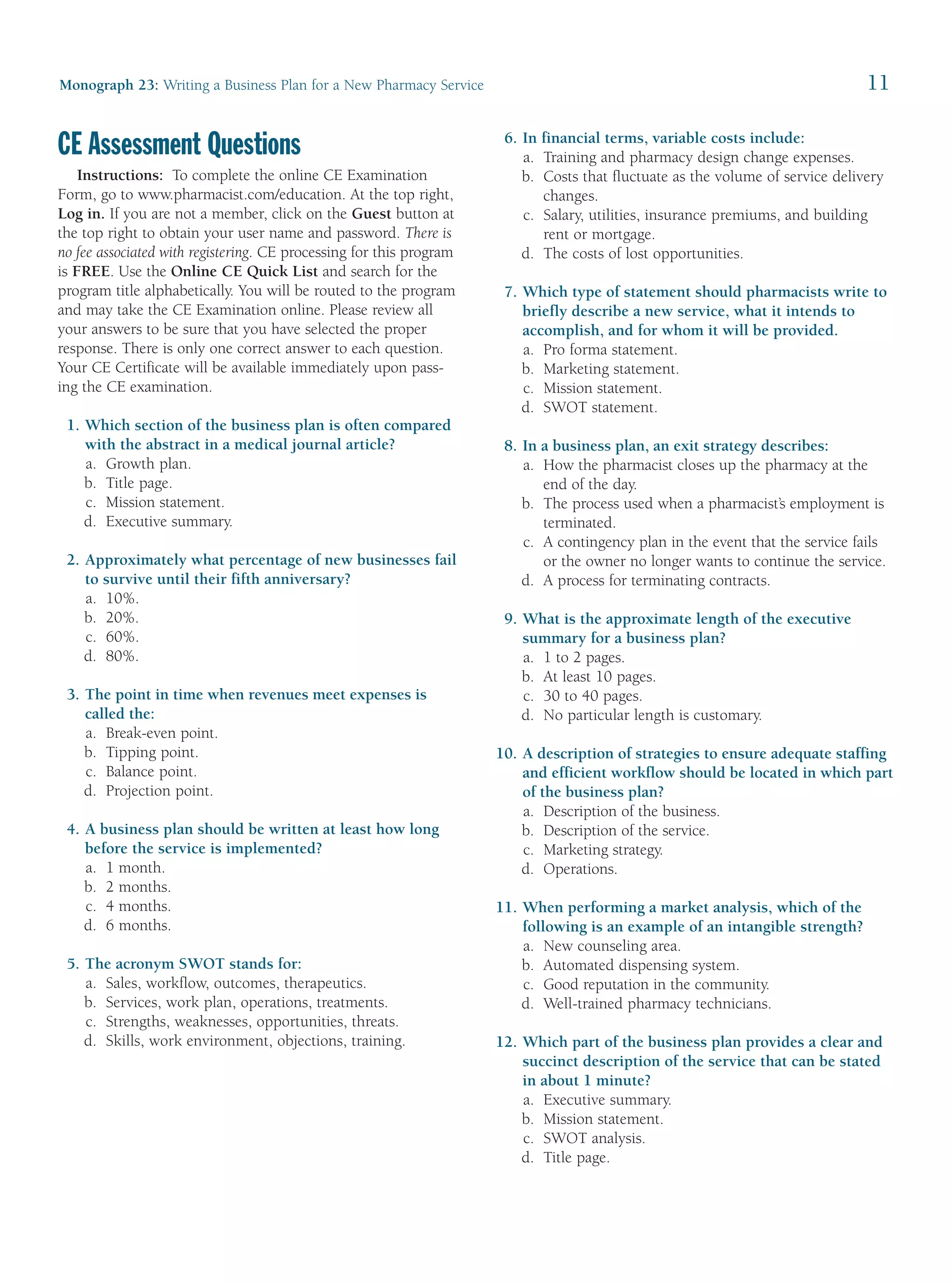 A business plan for a new pharmacy service | PDF