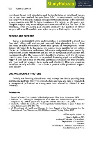 A Business Plan For A Pain Clinic | PDF