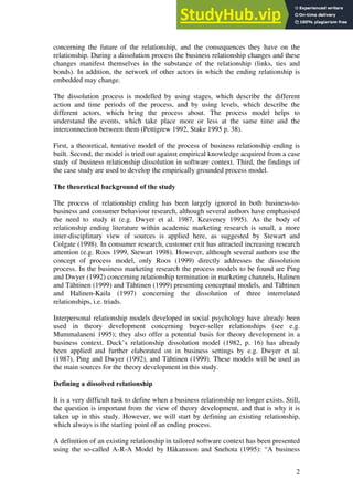 A Business Relationship Ending Process-Stages And Actors | PDF