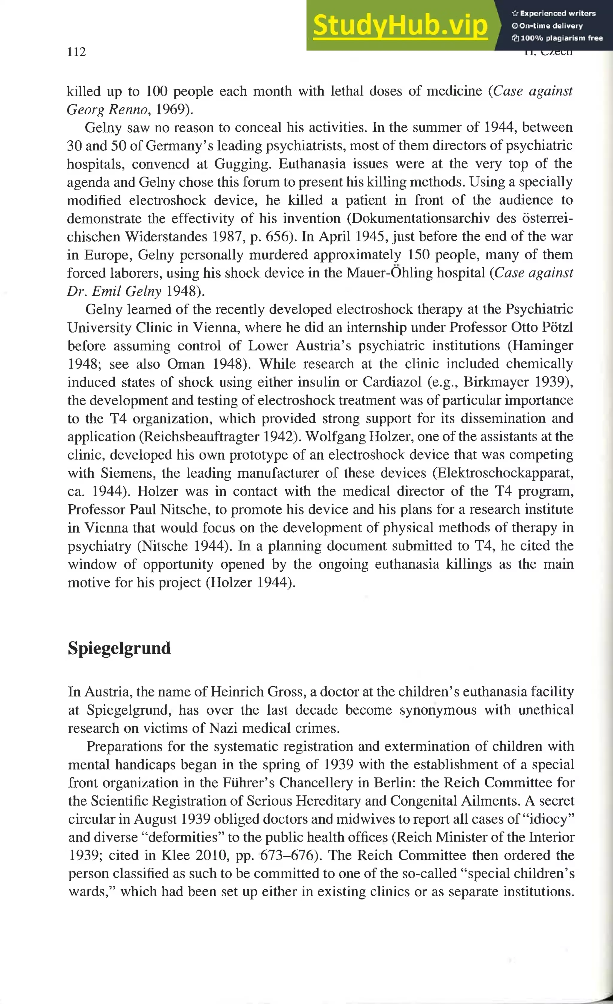 Abusive Medical Practices On Euthanasia Victims In Austria During And ...