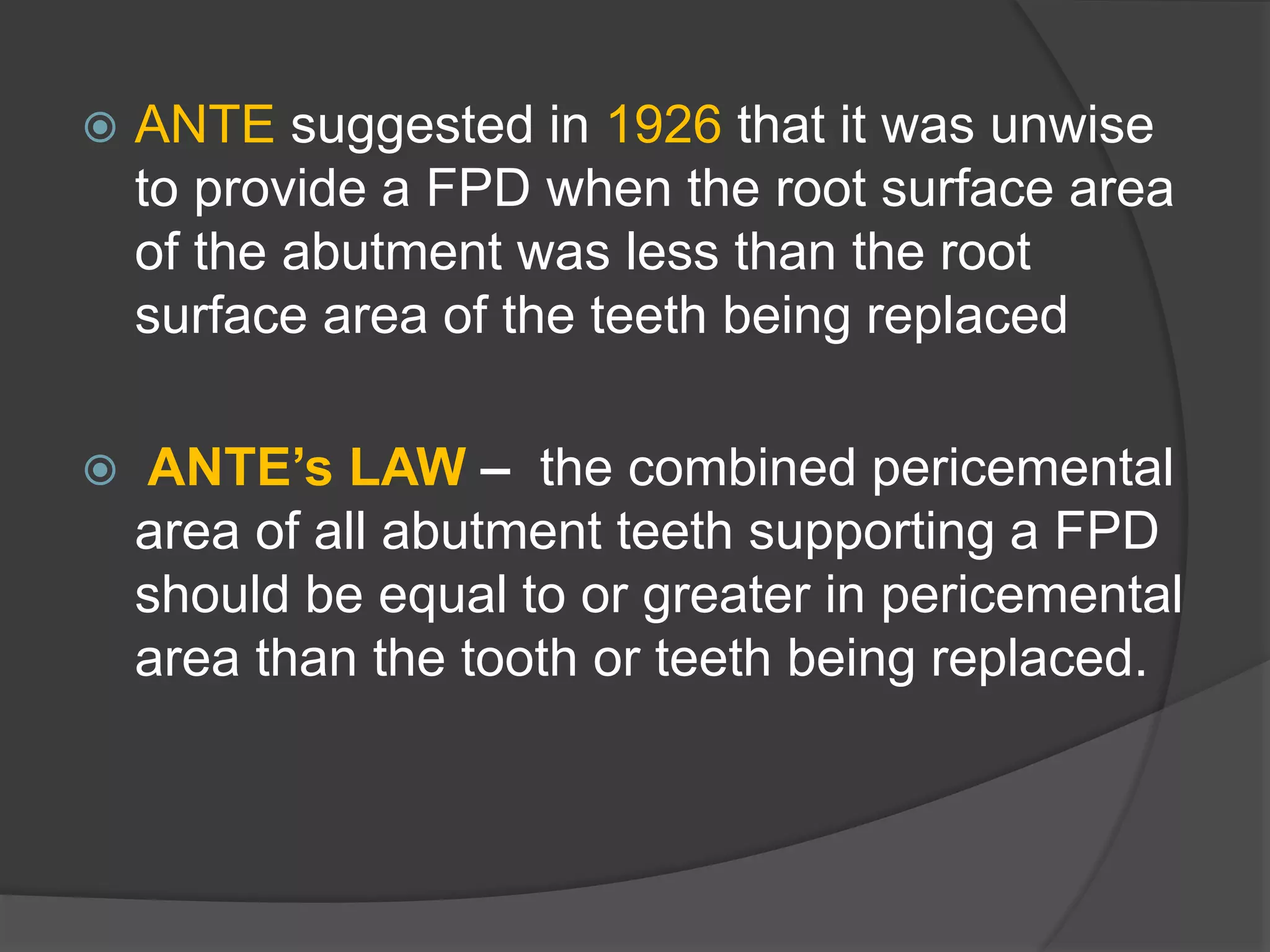 Abutment selection in fpd | PPTX