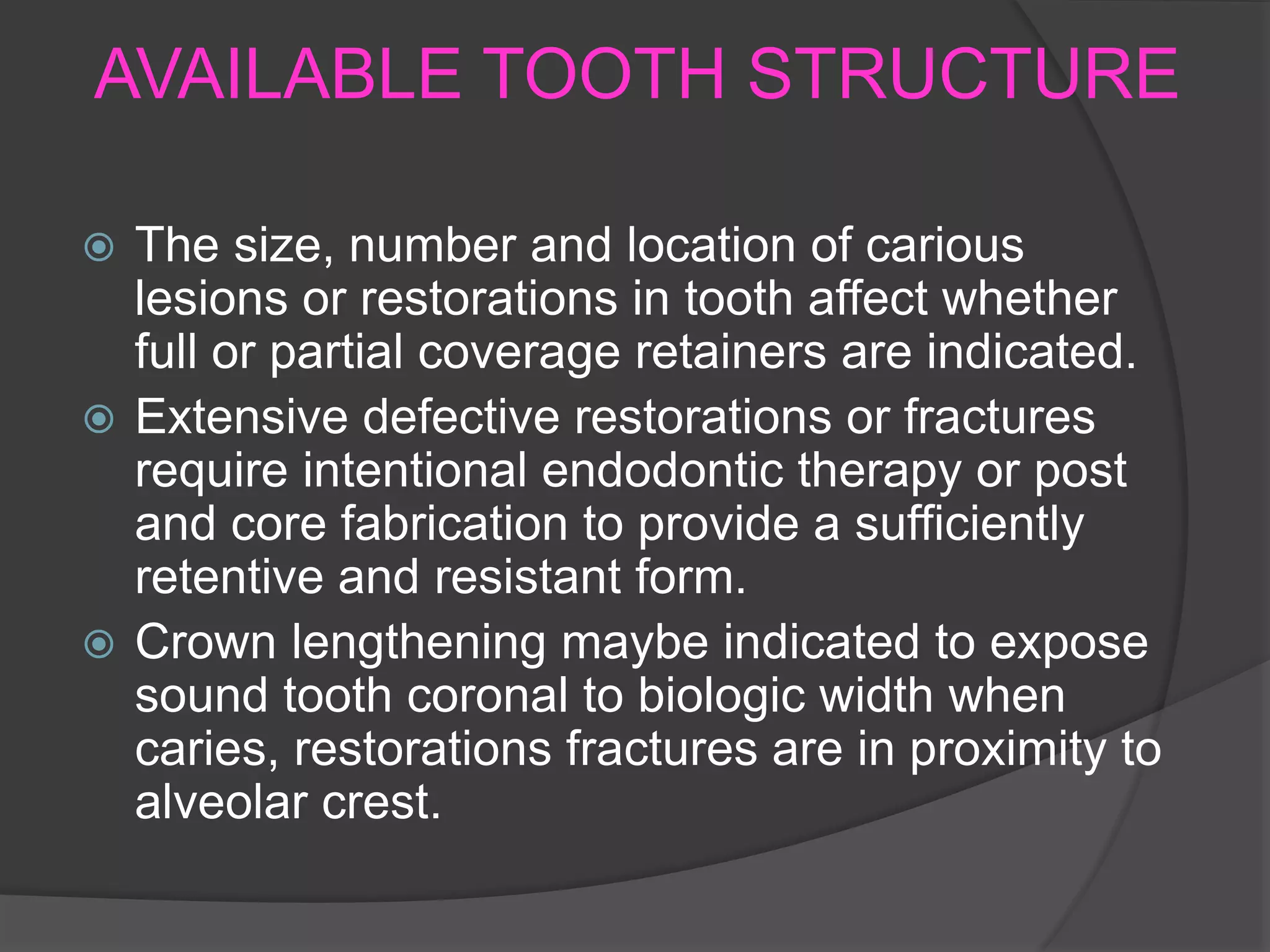 Abutment selection in fpd | PPTX