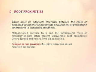 Abutment selection in FPD | PPTX