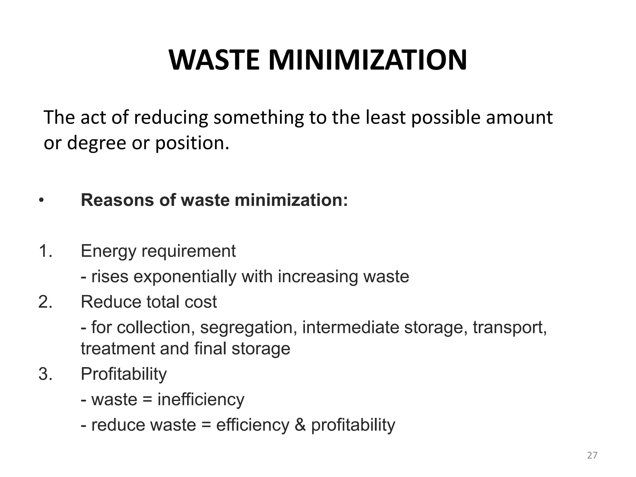 waste minimization techniques | PPTX
