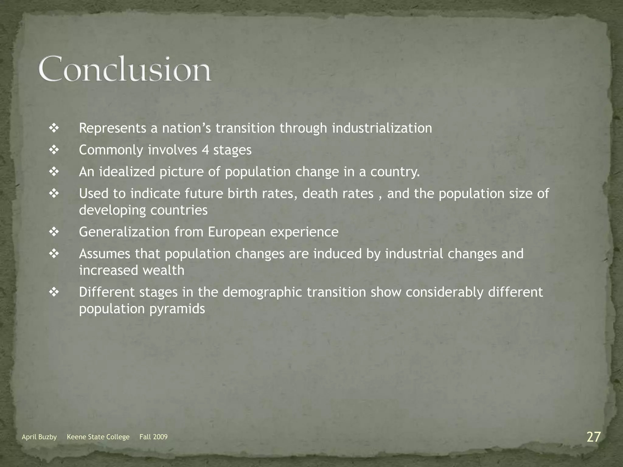 The Demographic Transition Model | PPTX