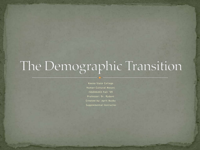 The Demographic Transition Model | PPTX | Infertility | Reproductive Health