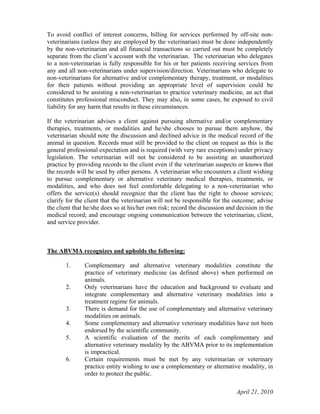Abvma council guidelines on alternative & complementary practices | PDF ...