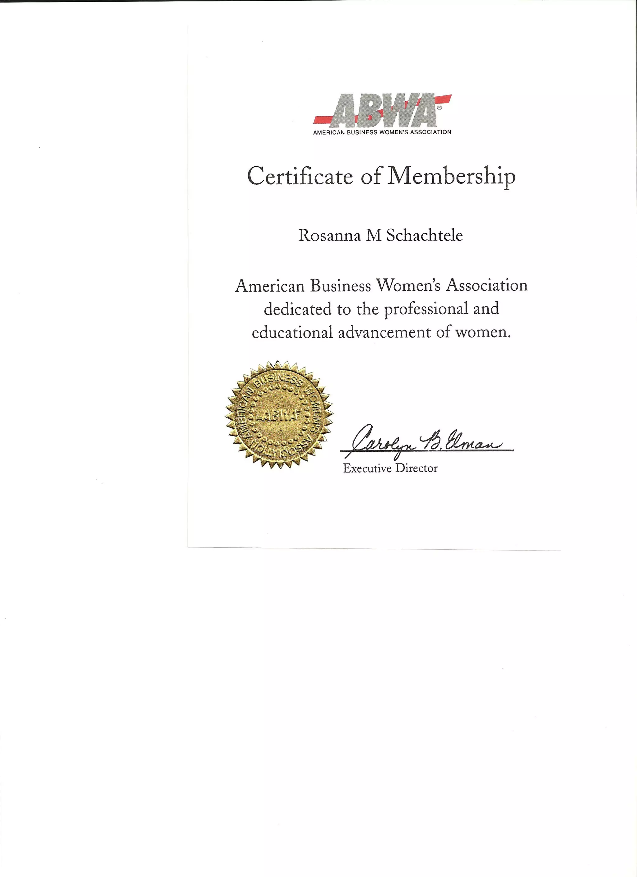 Abwa Certificate Of Membership | PDF
