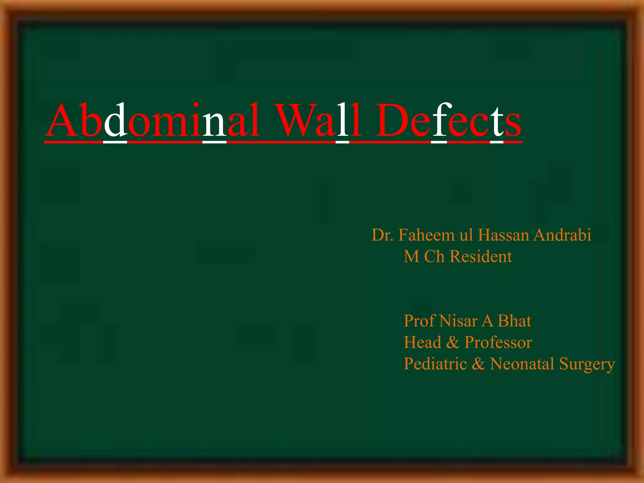 Abdominal wall defects | PPTX