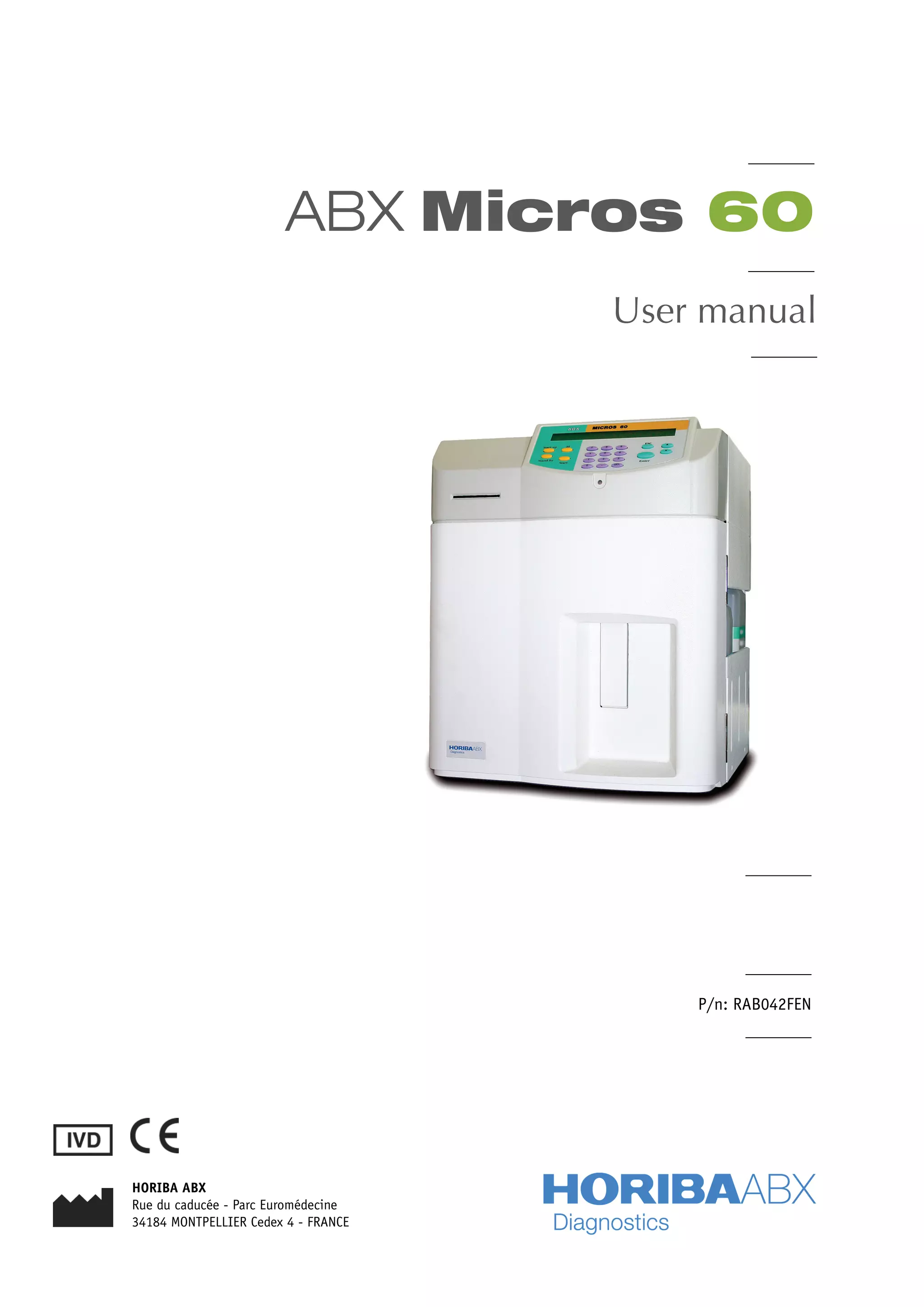 Abx micros 60 manual | PDF