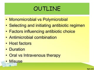 Antibiotics treatment & management | PPTX