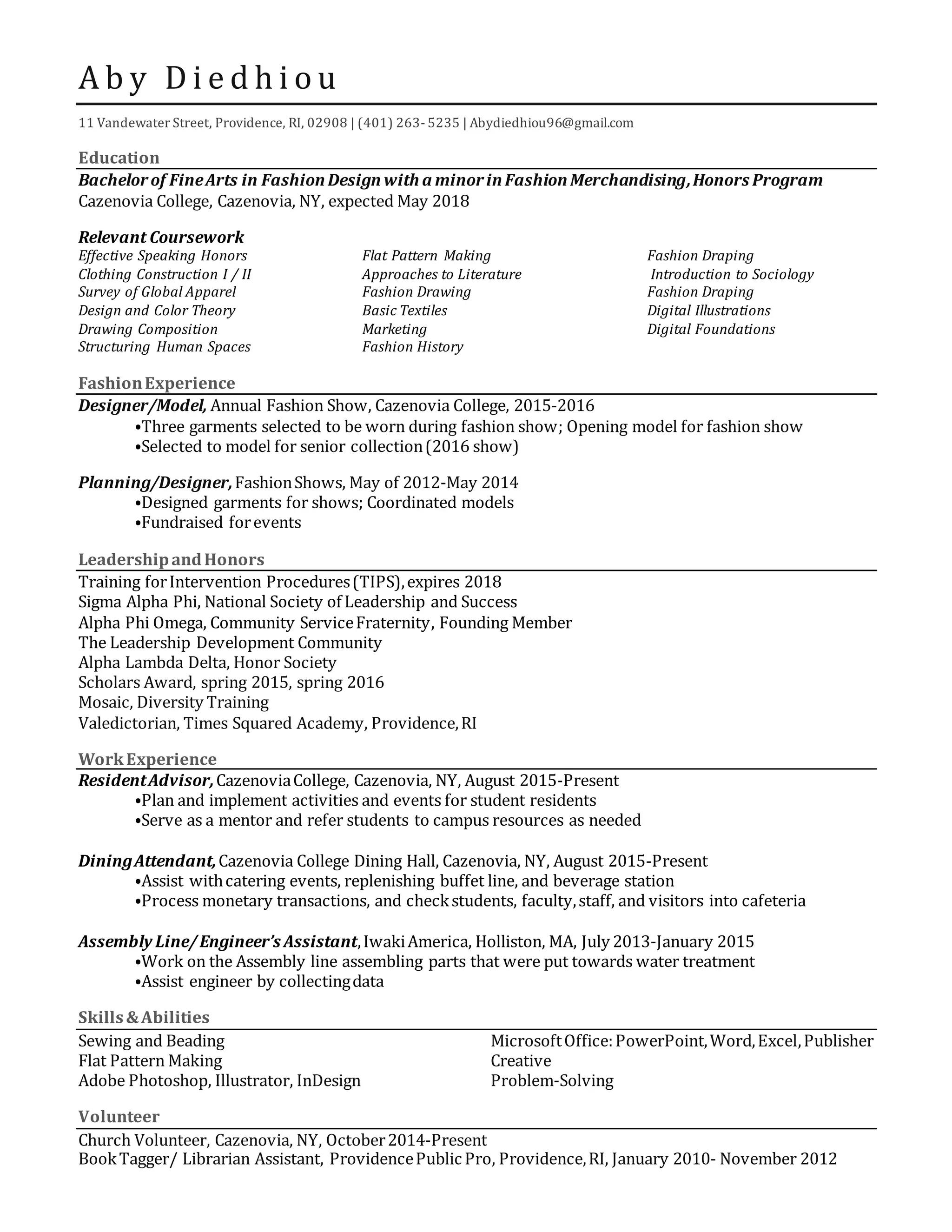 Aby diedhiou resume2 | DOCX