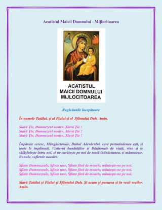 Acatistul Maicii Domnului - Mijlocitoarea | PDF