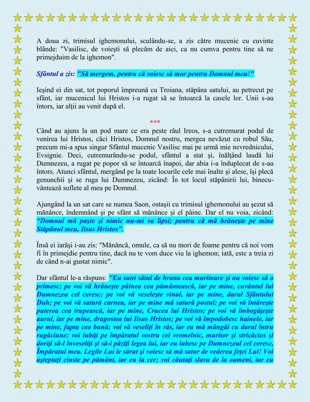 Acatistul Sfântului mucenic Vasilisc (3 martie şi 22 mai) | PDF