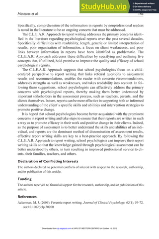 A C.L.E.A.R. Approach To Report Writing A Framework For Improving The ...