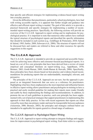 A C.L.E.A.R. Approach To Report Writing A Framework For Improving The ...