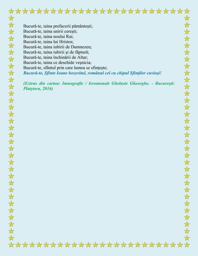 Acatistul Sfântului cuvios Ioan Iacob Hozevitul (alt acatist) (5 august ...