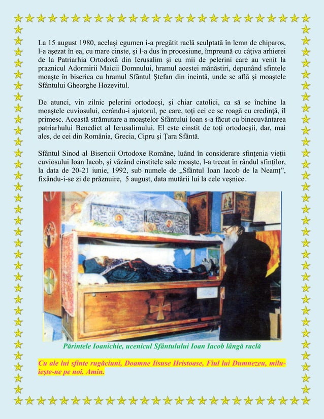 Acatistul Sfântului cuvios Ioan Iacob Hozevitul (alt acatist) (5 august ...