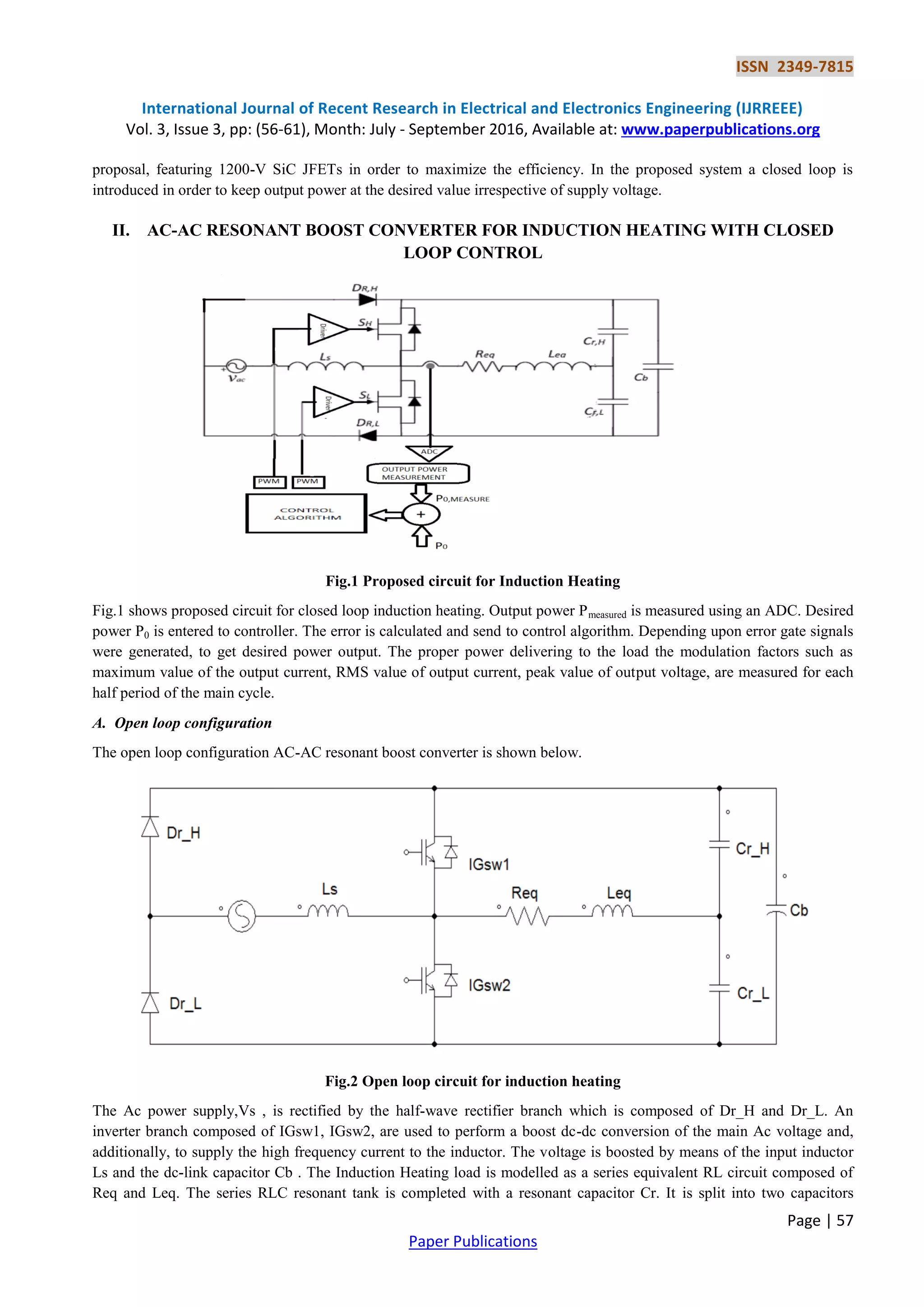 AC-AC RESONANT BOOST CONVERTER FOR INDUCTION HEATING WITH CLOSED LOOP CONTROL | PDF