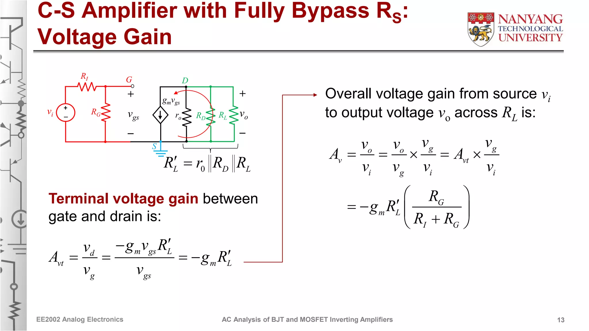 Ac analysis of bjt and mosfet inverting amplifiers | PDF