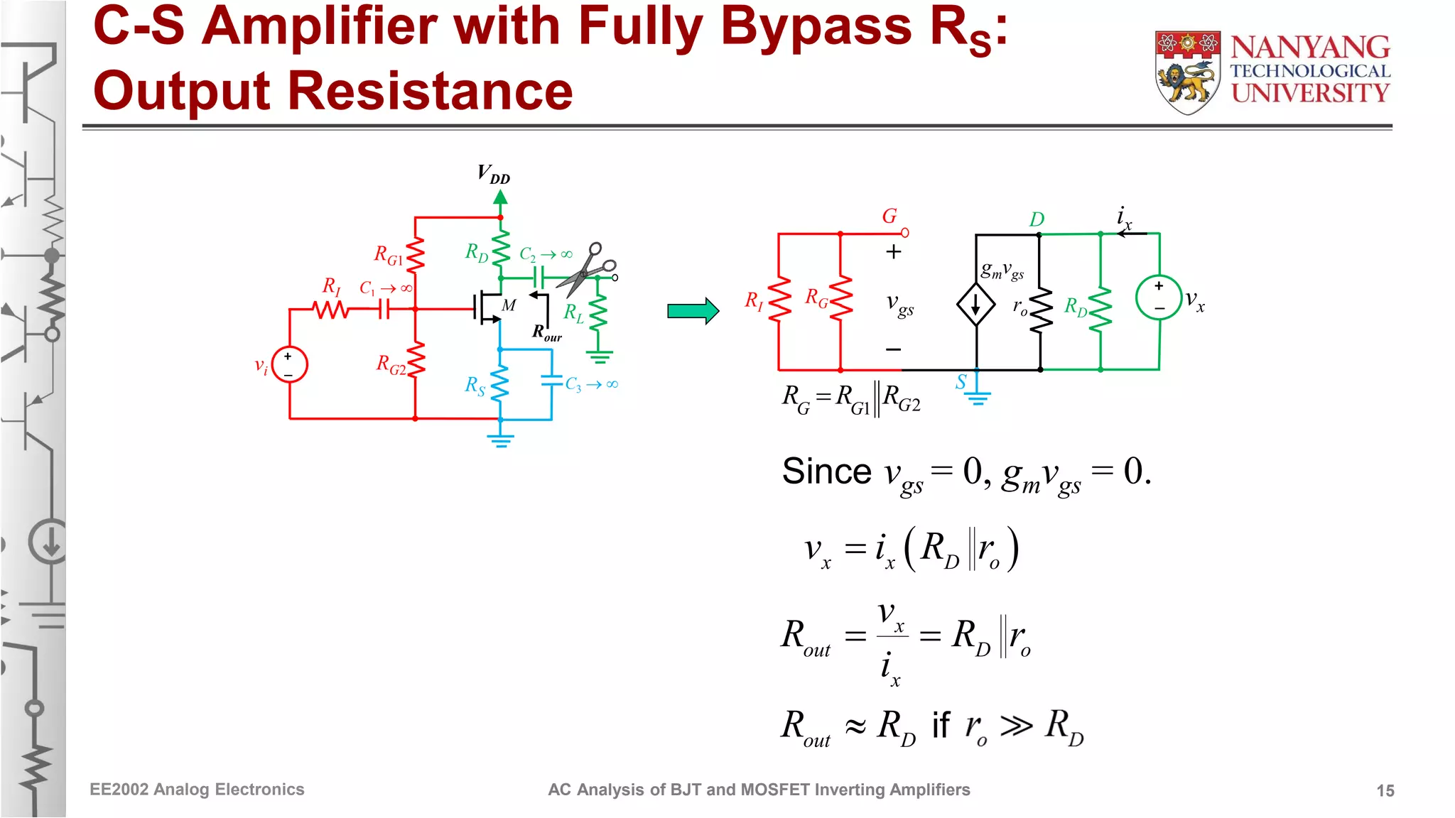 Ac analysis of bjt and mosfet inverting amplifiers | PDF