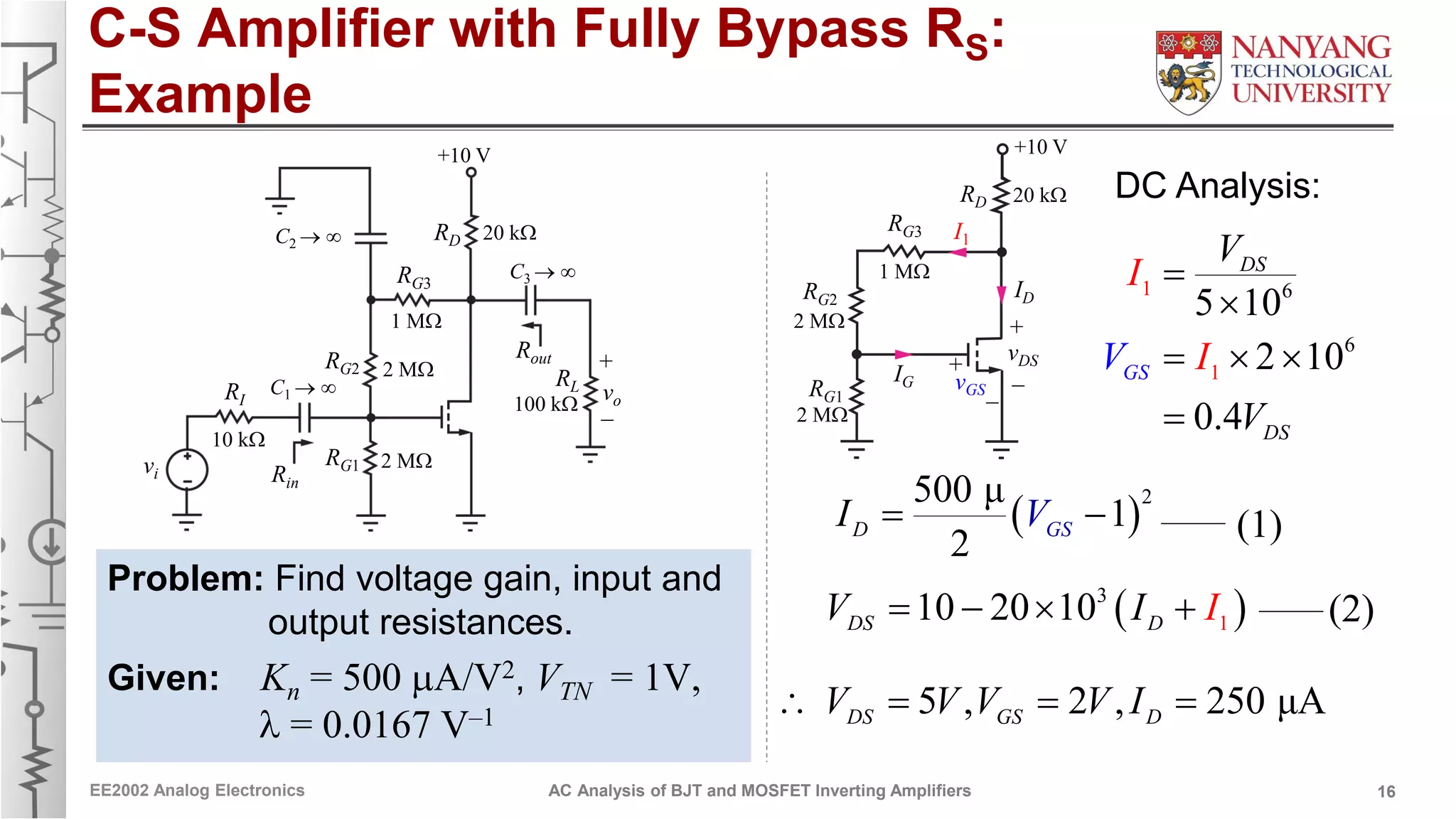 Ac analysis of bjt and mosfet inverting amplifiers | PDF