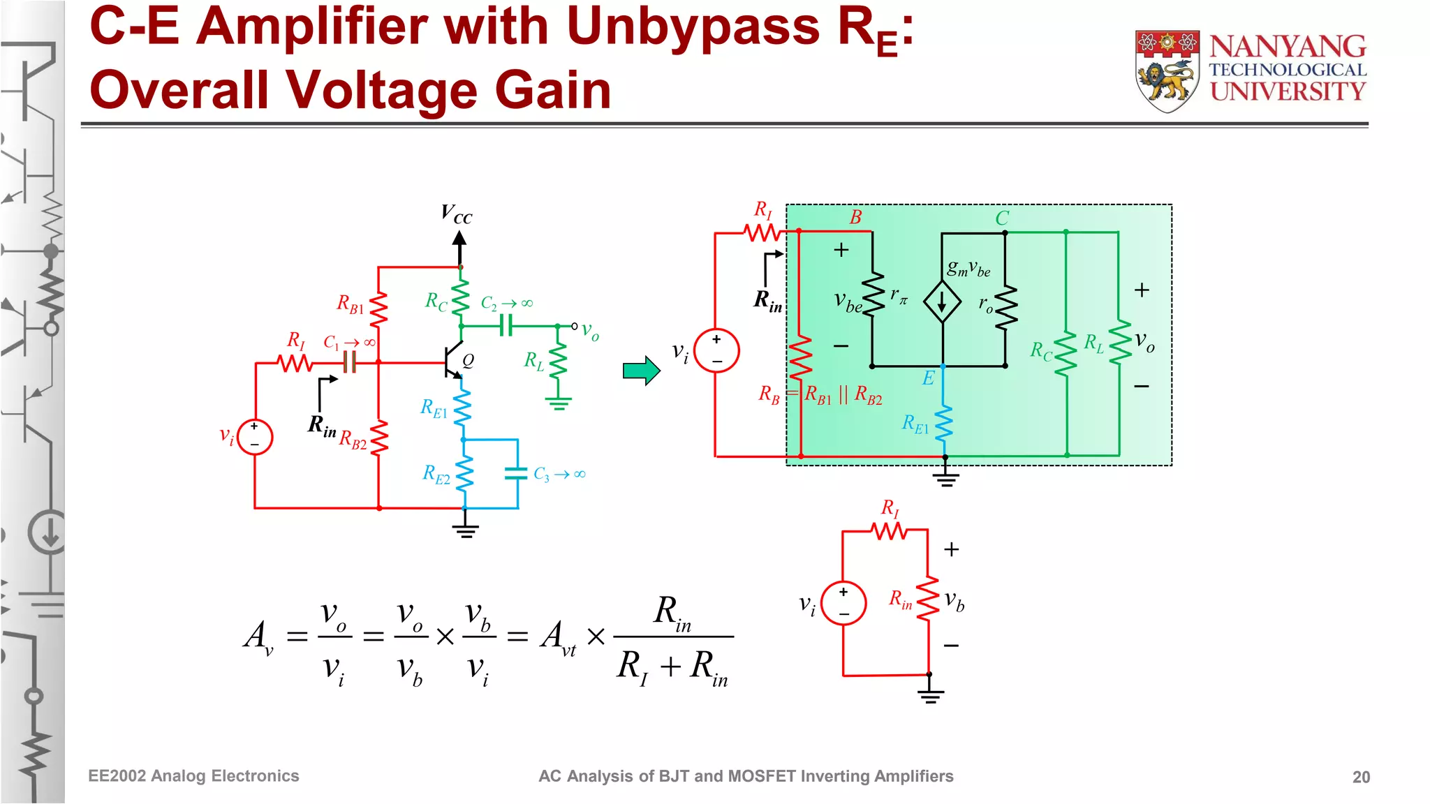 Ac analysis of bjt and mosfet inverting amplifiers | PDF