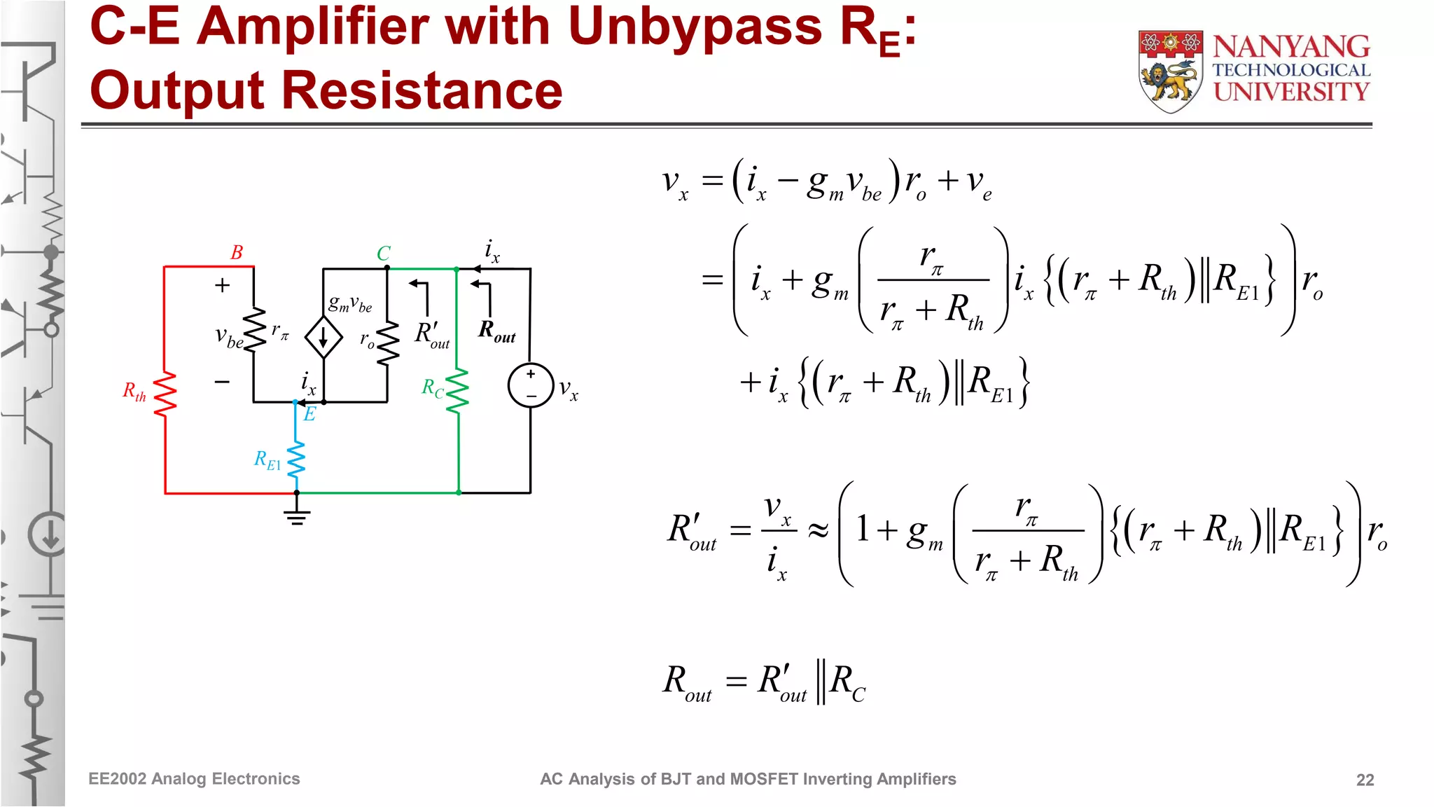 Ac analysis of bjt and mosfet inverting amplifiers | PDF