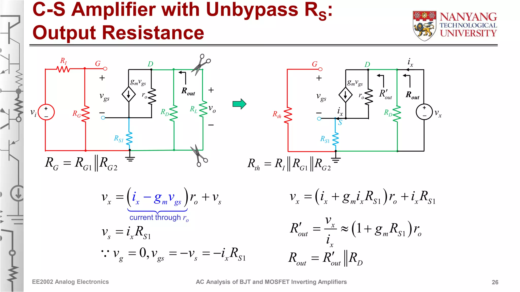 Ac analysis of bjt and mosfet inverting amplifiers | PDF